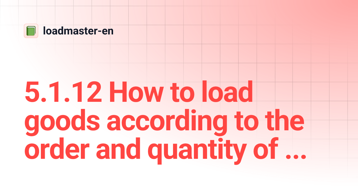 5.1.12 How to load goods according to the order and quantity of the container | loadmaster-en